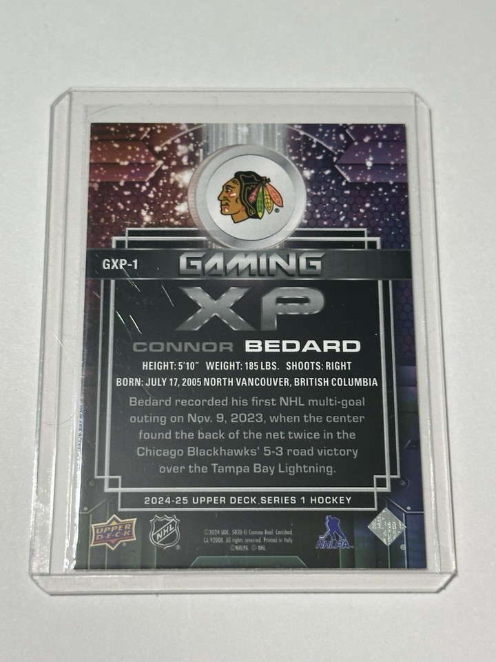 24-25 Connor Bedard Upper Deck Red Sparkle Gaming XP | eBay