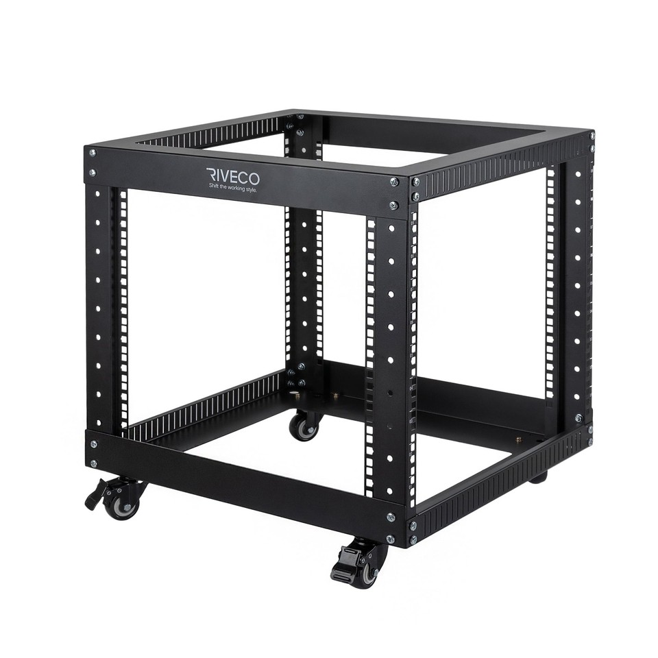 OCEANHUG OF5509 9U Open Frame Server Rack with Casters- Heavy Duty 4 ...