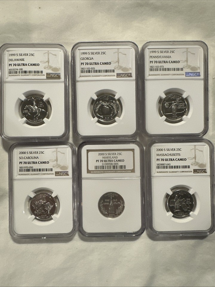 Complete 1999 - 2008 SILVER Quarter NGC PF70 Ultra Cameo 50 State ...