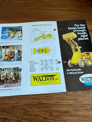 Waldon 6000 Wheel Loader Brochure AMIL22 | eBay
