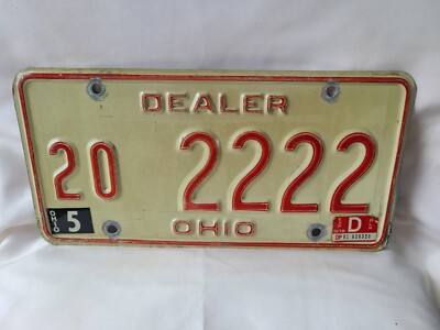 Vintage 1978 Ohio Dealer 20 2222 License Plate 724 | eBay