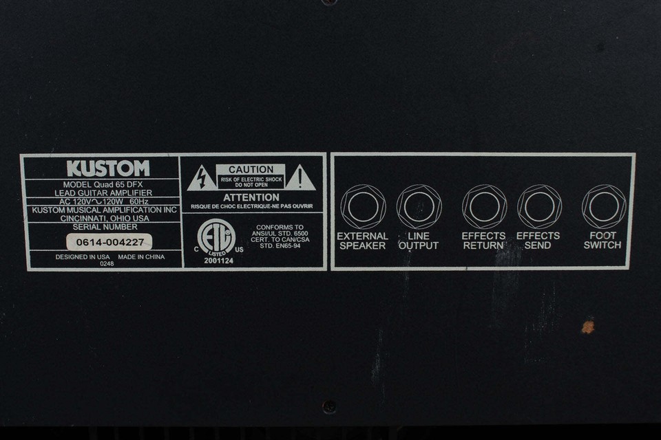 Kustom Quad 65 DFX Electric Guitar Amplifier 65 Watt 1 x 12 Combo Amp ...