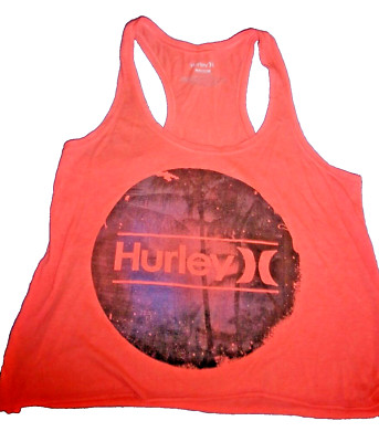 Hurley Tank Top Orange Logo Racerback Size X-Small Petite | eBay