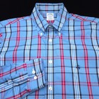 Brooks Brothers Shirt Mens M Regent Non Iron Blue White Red Black | eBay