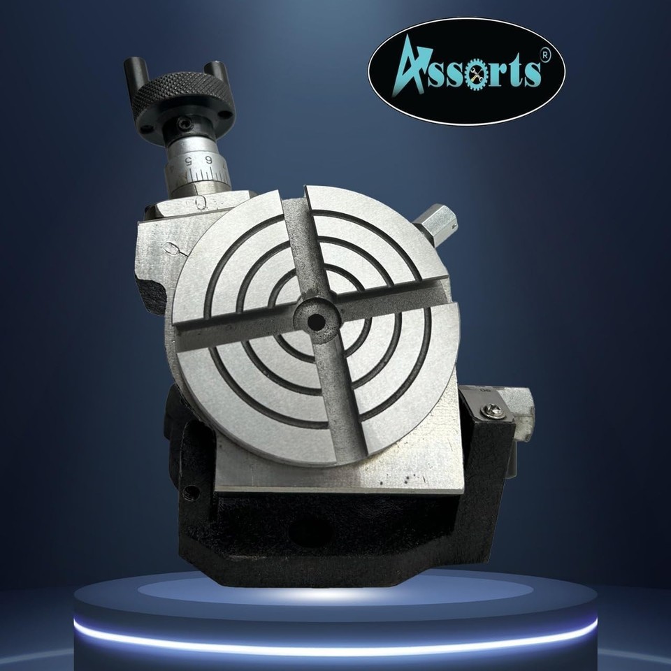 ASSORTS 3in 75mm Tilting Rotary Table 4-Slot Horizontal Vertical ...