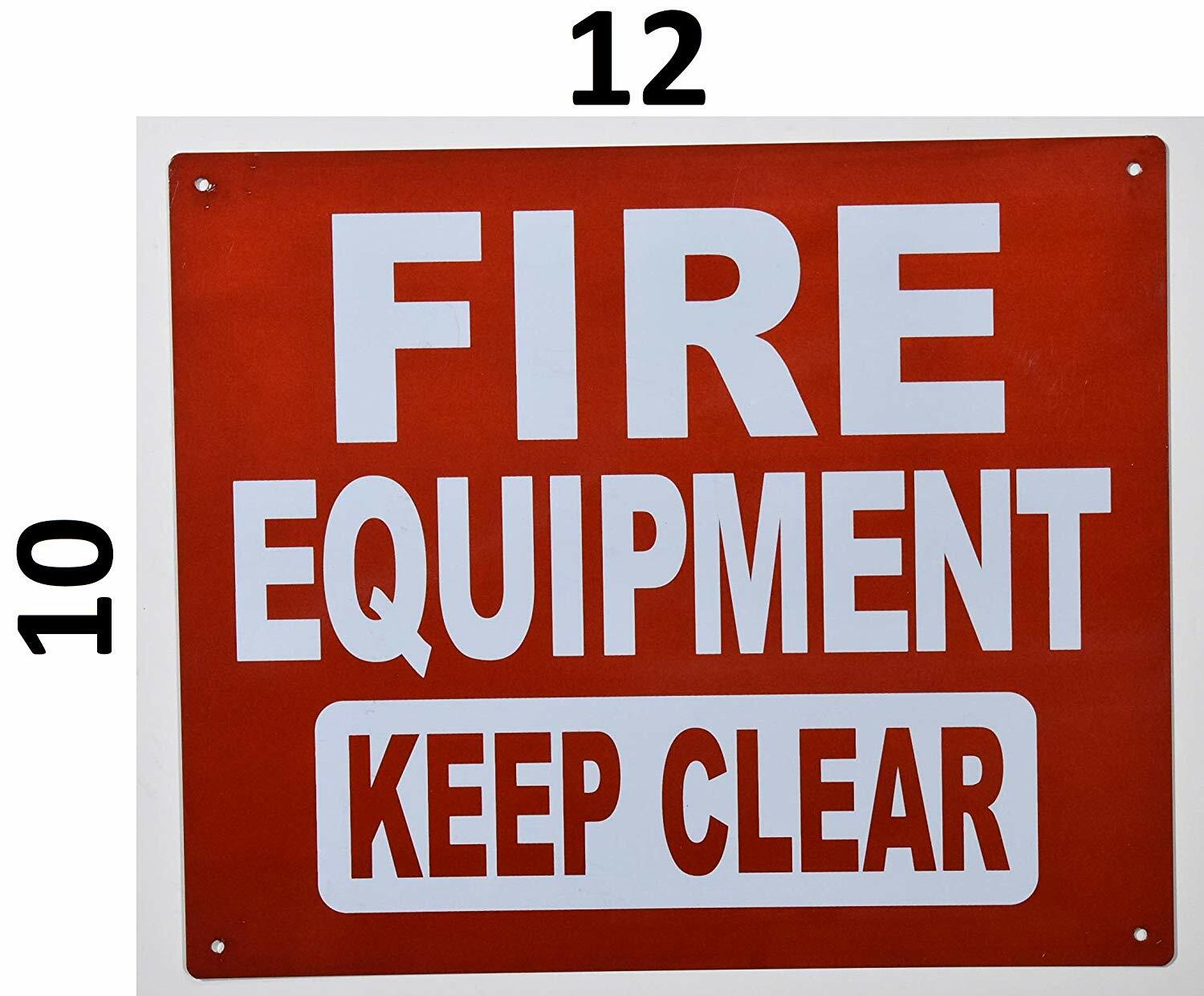 FIRE Equipment Keep Clear Sign (Aluminium,Reflective, RED 10x12) | eBay