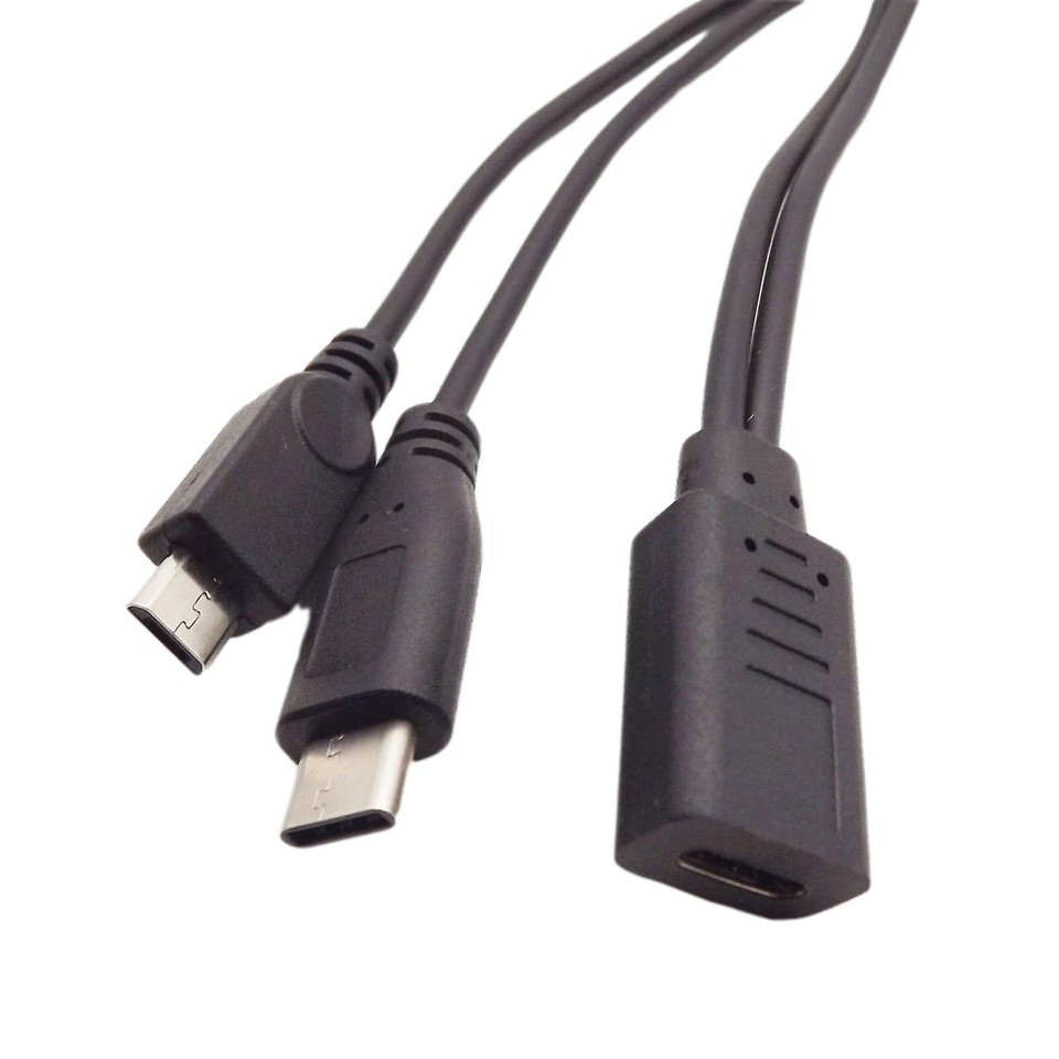1x USB 3.1 Type C Female to Micro Male & Type-C USB 3.1 Data Charge Y ...