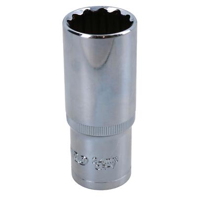 1/2in Drive Double Deep Long Reach Metric Socket 12 Point Sided Bi-hex ...