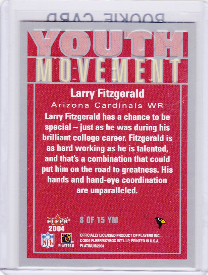 LARRY FITZGERALD ROOKIE CARD 2004 Fleer Youth Movement Arizona ...