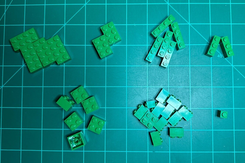 LEGO BULK BASIC BRICKS - 33 GREEN PIECES - 2X4 2X3 2X2 1X4 1X3 1X2 1X1 ...