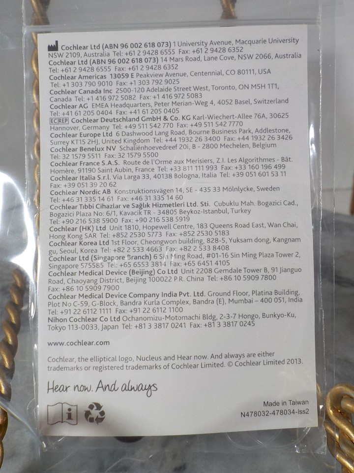 Cochlear 2pc Nucleus Safety Lines Z467062 Black MED 21cm~New Sealed | eBay