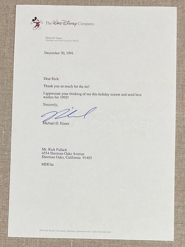 Disney Studio ABC Chairman /CEO Of Movie Studio Authentic Original ...