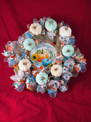 Woodland Cruffle Bubble Deco Mesh Fall Wreath | eBay