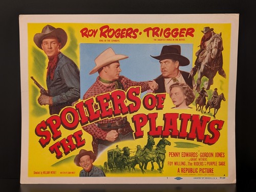 1951 SPOILERS OF THE PLAINS ORG LOBBY CARD 11 X 14 ROY ROGERS PENNY ...