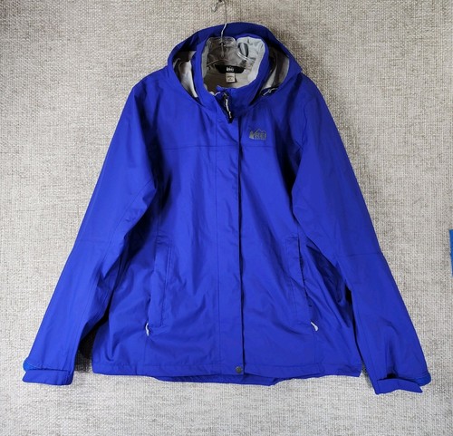 REI Co-Op Peak 2.5L Waterproof Rain Jacket Mens XL Blue Hooded Hiking ...
