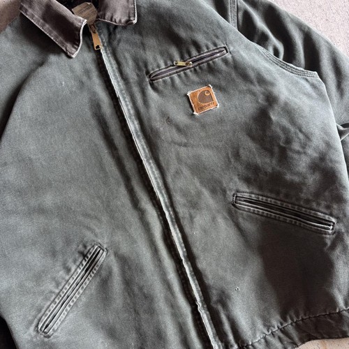 Vintage Rare Carhartt J97 MOS Detroit Jacket Size Large Tall Moss Green ...