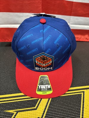 NWT New Youth MINECRAFT TNT BOOM Hat Cap Snapback OSFM Kids Red Blue | eBay