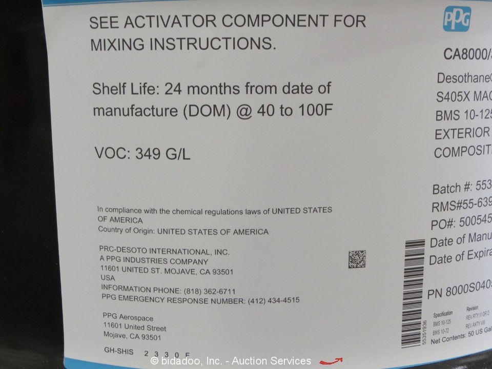 PPG Aerospace CA8000 Desothane HS Magenta Exterior Paint (50) Gal ...