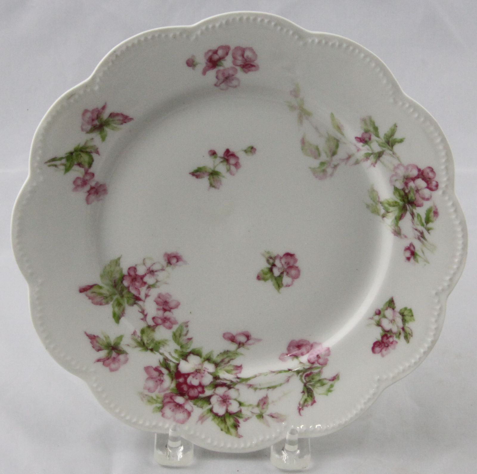 Haviland & Co Limoges Pink Rose Luncheon Plate 8-1/2" Schleiger Pattern ...