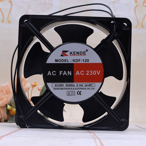 1 PCS For KENDE Fan KDF-120 AC230V 0.14A 12CM 12038 2 wire Aluminum ...