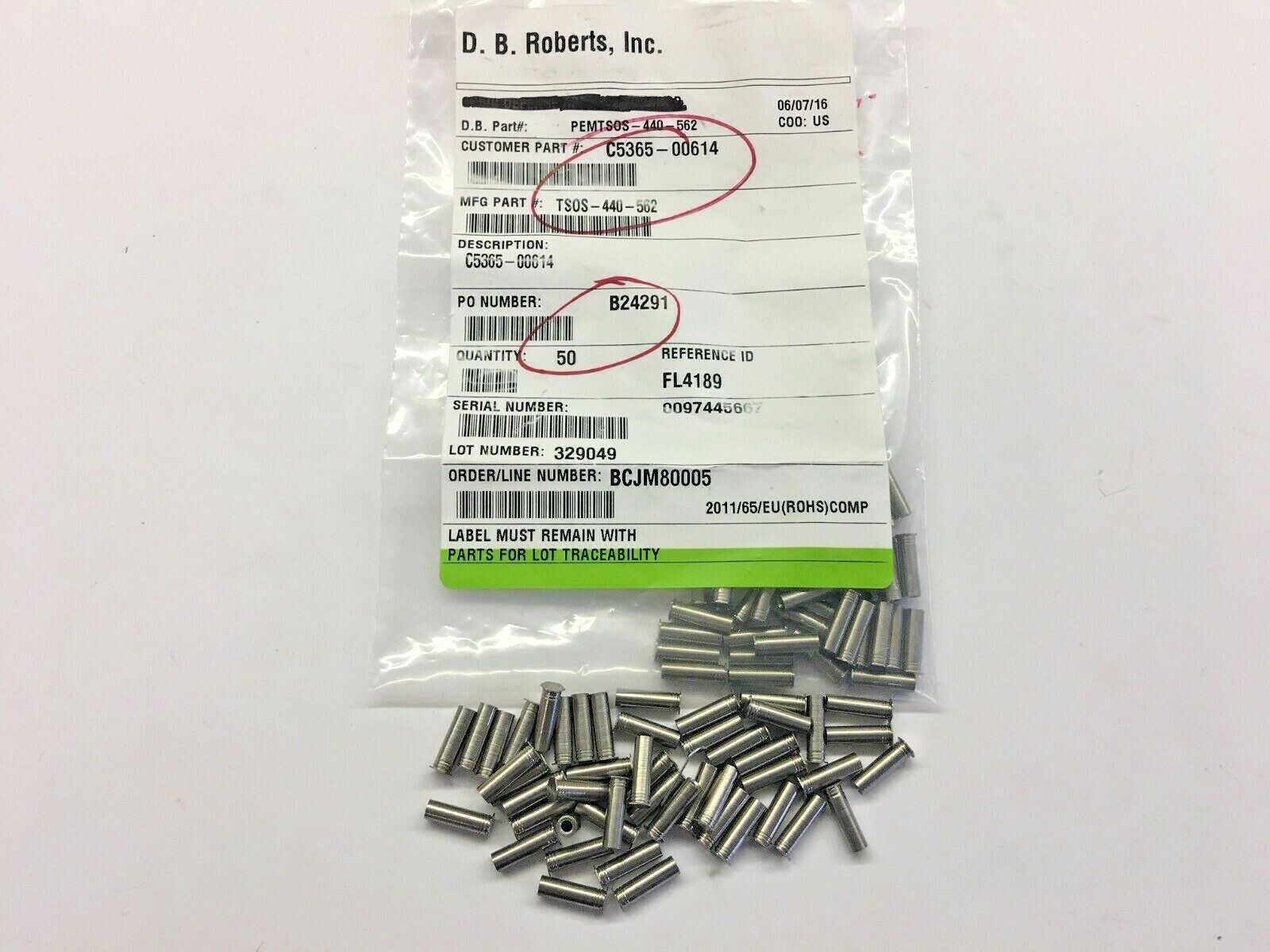 (19 PIECE LOT) TSOS-440-562, PEM, Threaded Standoffs for Sheets as Thin ...