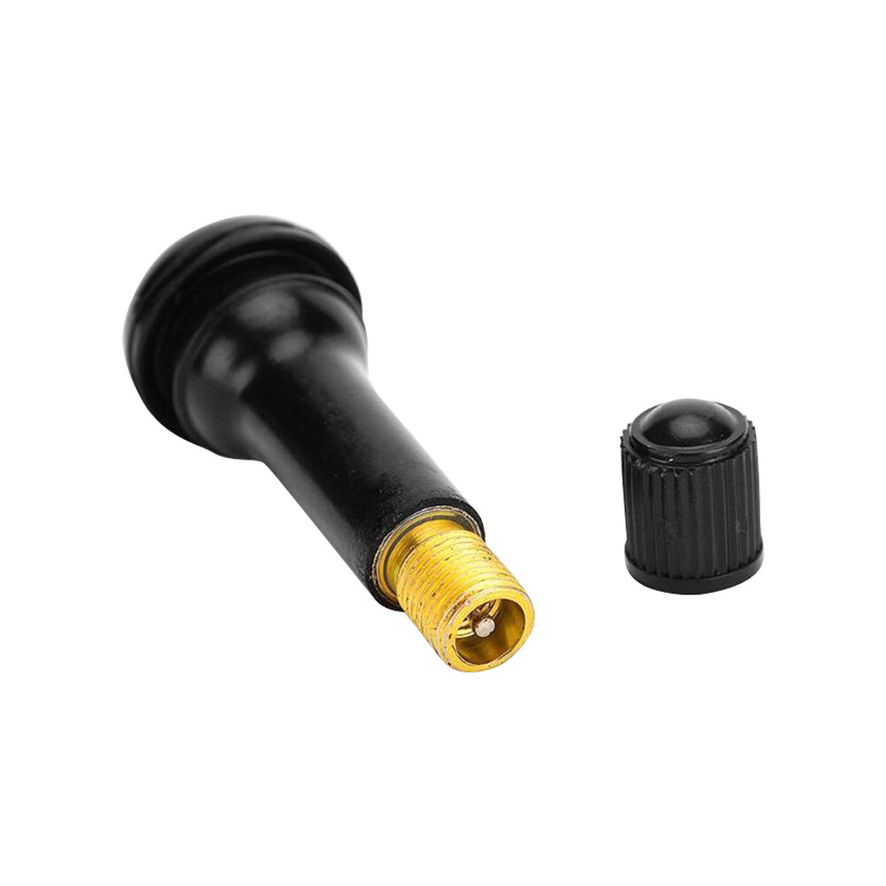 100 Universal Snap-In Tubeless Tire Wheel Valve Stems Medium Rubber Kit ...