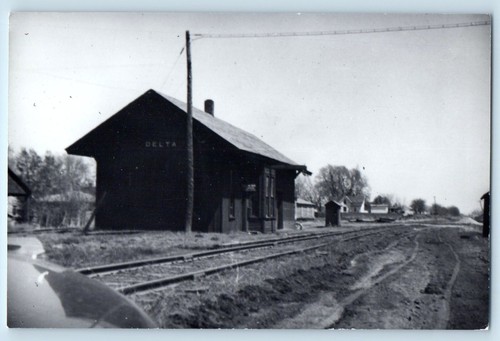 c1960's Delta Iowa IA Vintage Railroad Train Depot Station RPPC Photo ...