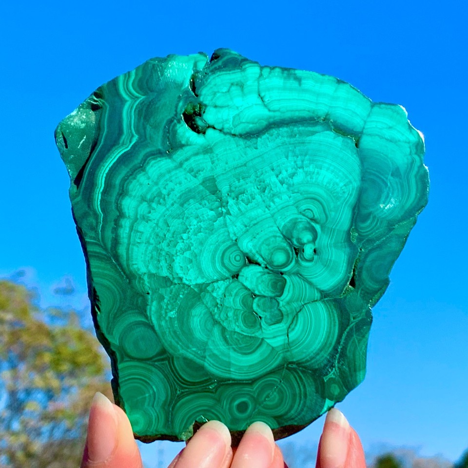 221G Natural glossy Malachite transparent cluster rough mineral sample ...