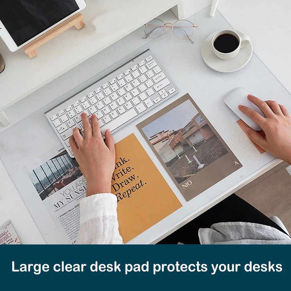 Desk Pad Blotters Protector Clear 14x30 in Plastic Desktopper Writing ...