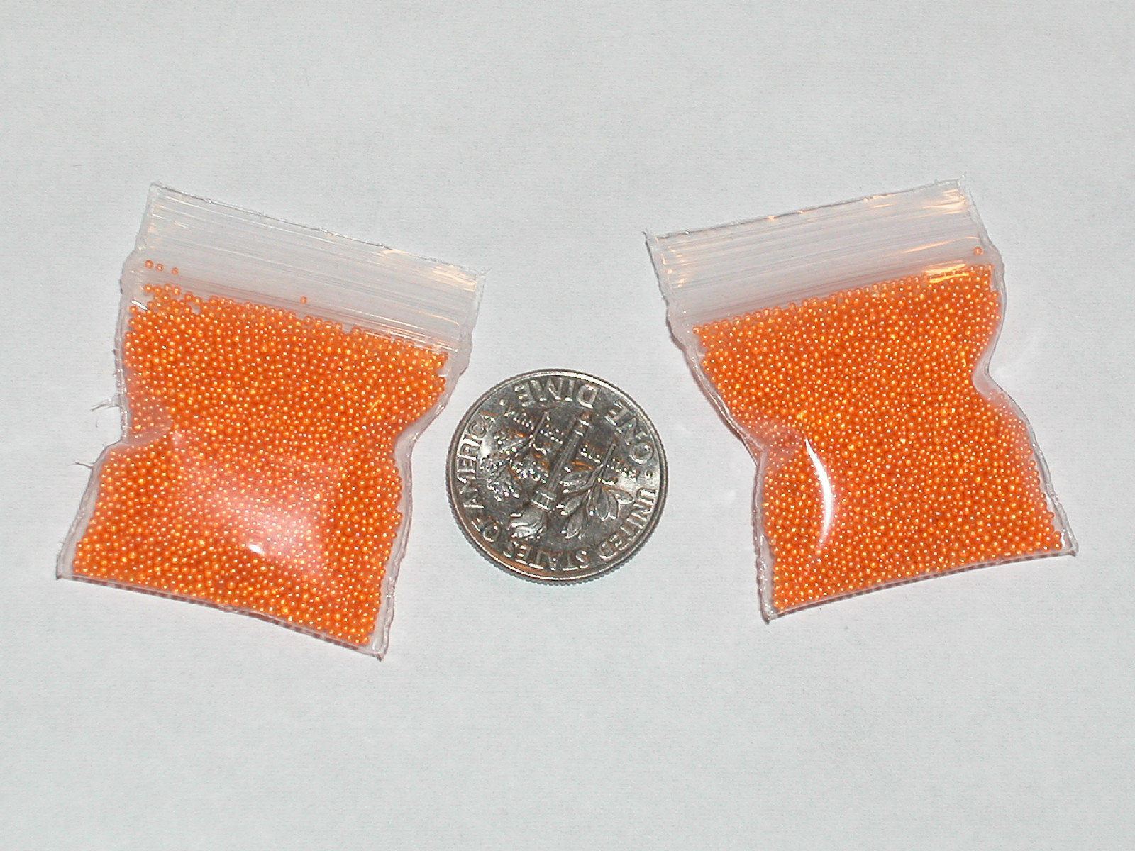 1 little bag of fairy tiny Orange color glass micro mini balls for ...