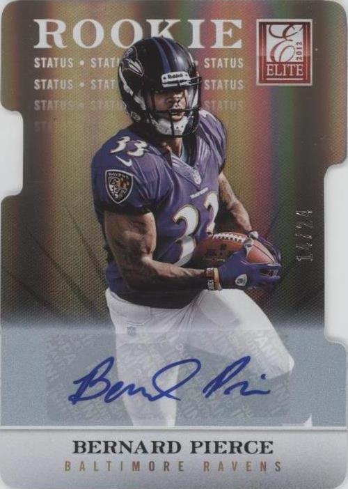2012 Elite - Rookie Bernard Pierce #158 Status Die-Cut Signatures /24 ...