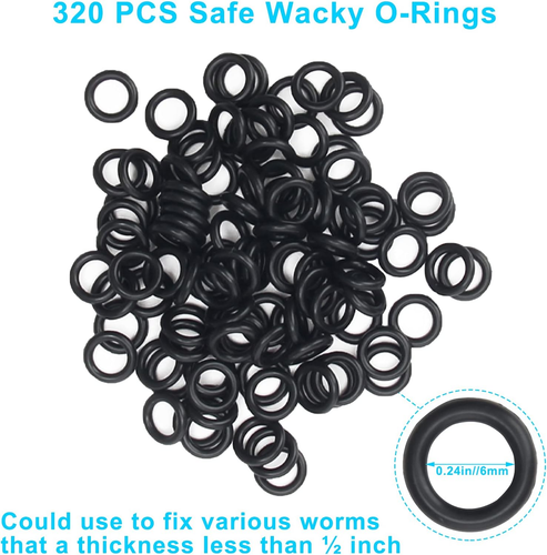 Wacky Rig Tools 2 Pcs with 320 Pcs Wacky O-Rings, Wacky Worm Tools for ...