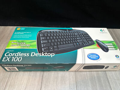 NEW Sealed Logitech EX100 BLACK Cordless Desktop Computer Keyboard ...