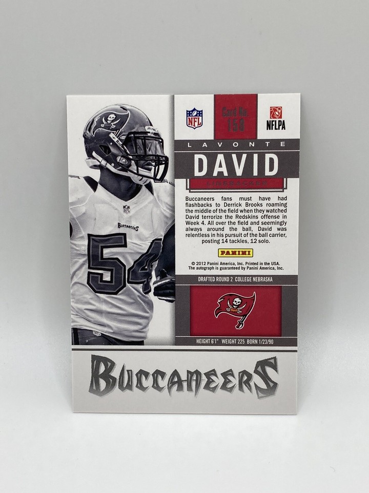 Lavonte David ROOKIE AUTO 2012 Panini Contenders Buccaneers RC! | eBay