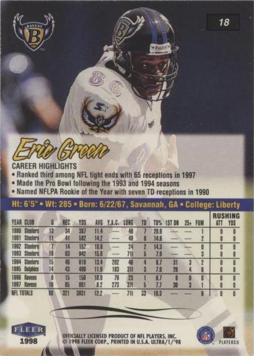 1998 Ultra Eric Green #18 for sale | eBay