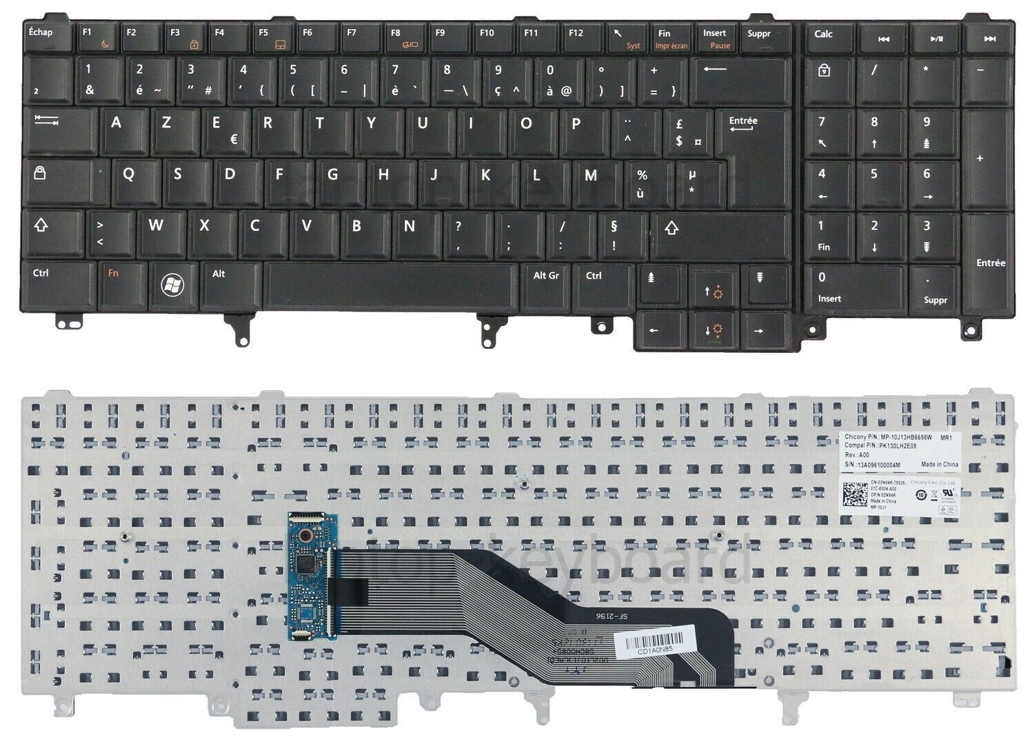FRENCH Keyboard DELL Latitude E6540 E5520 E6520 LED FR | eBay