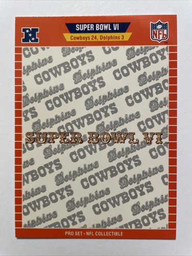 NFL 1989 Pro Set Super Bowl Logos Super Bowl VI Dallas Cowboys/Miami ...