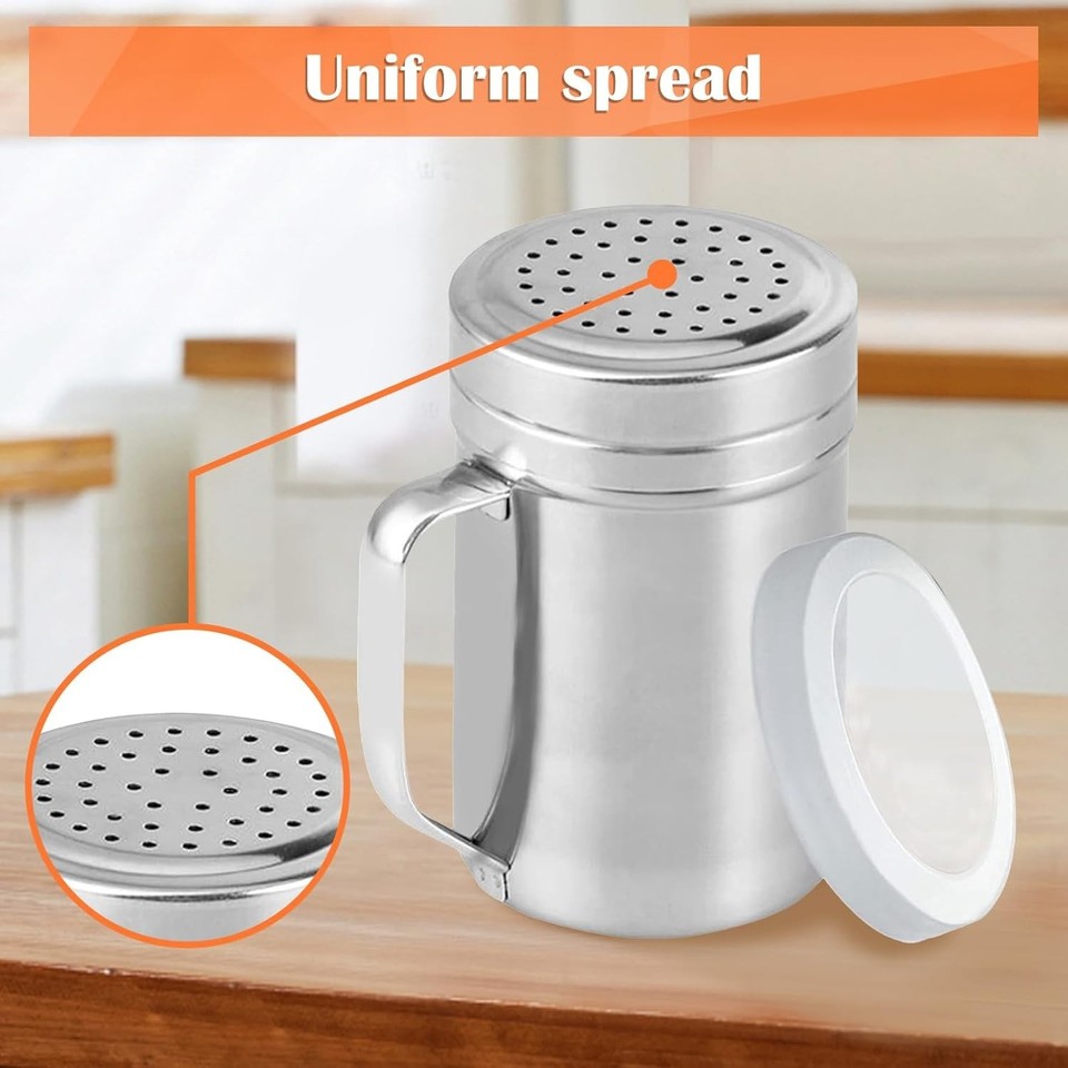 2Pcs Metal Salt Pepper Dredge Shakers, Stainless Steel Pepper Shaker ...