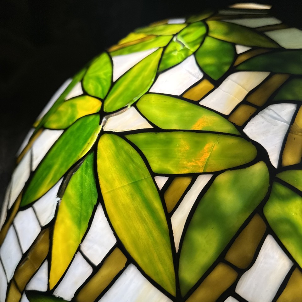 Tiffany style Studios Bamboo Table Lamp shade Only DAMAGED SEE PHOTOS ...