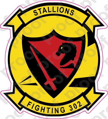 STICKER USN VF 302 FIGHTER SQUADRON STALLIONS | eBay