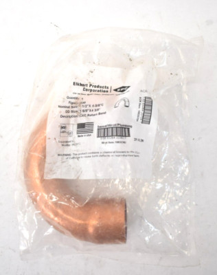 Elkhart 138 1-1/2" x 4-3/8" Copper Return Bend Elbow C x C 1-5/8" x 4-3 ...