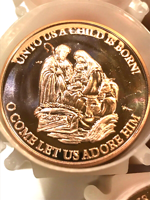 UNTO US A CHILD IS BORN, Nativity 10 X 1 ounce copper coins (.625lbs ...