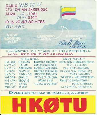 OLD VINTAGE HK0TU DXPEDITION TO ISLA DE MALPELO COLUMBIA AMATEUR RADIO ...