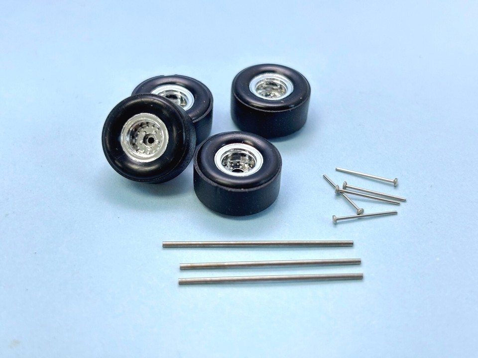 RL63 -HW 1/64 Real Riders# Drag Deep Dish Chrome 13.5mm, Rubber Wheels ...