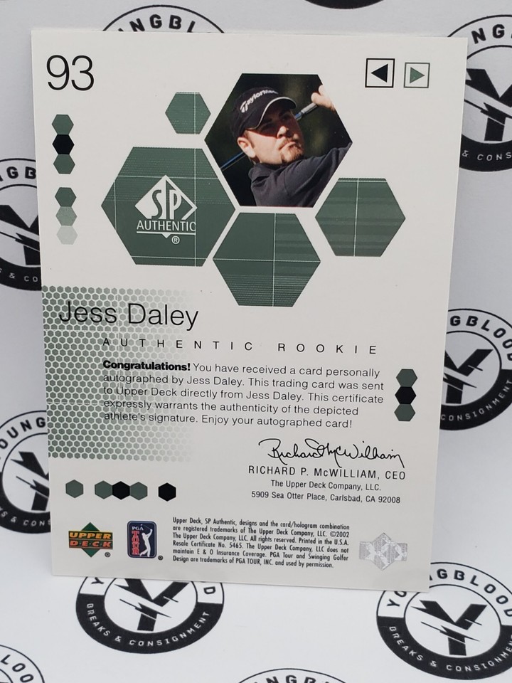 2002 SP Authentic Authentic Jess Daley Autograph Auto Rookie Card /2999 ...