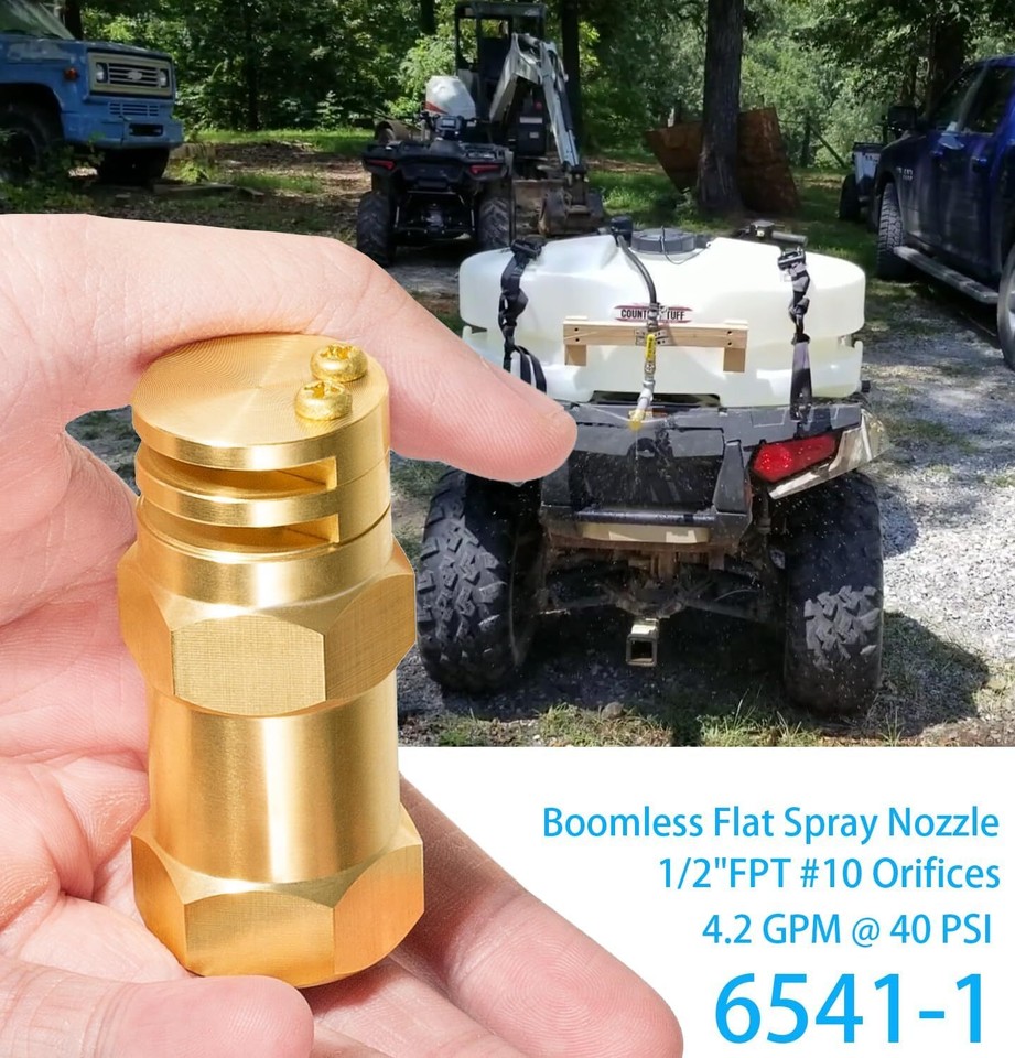 Boomless Spray Nozzle 1/2" FPT #10 Orifices (90° and 180° Caps) 4.2 GPM ...