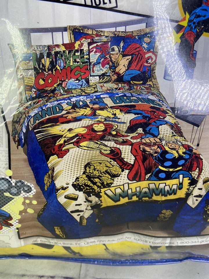 Marvel Comics Classic Superhero Art Twin Comforter and Sham Bedding 2 ...
