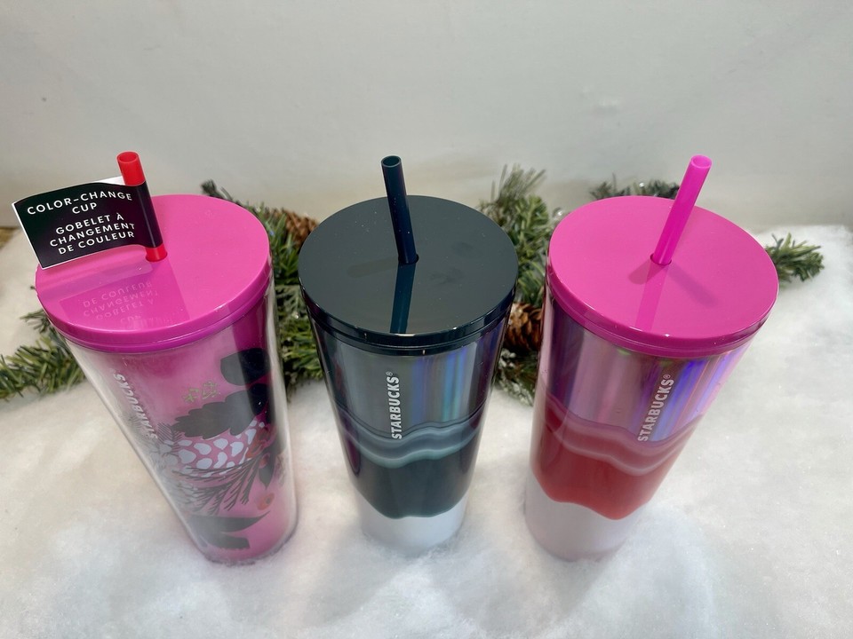 LIMITED EDITION Starbucks Holiday COLOR CHANGING Holly Green Pink ...