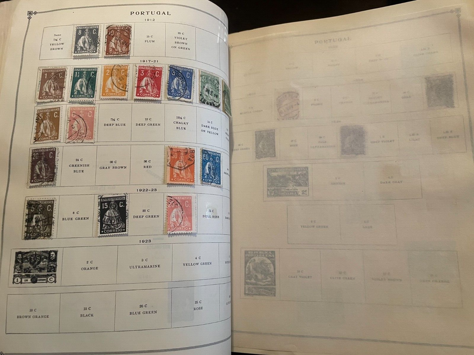 DANSCO 1945 SCOTT INTERNATIONAL JUNIOR POSTAGE STAMP ALBUM with 436 ...