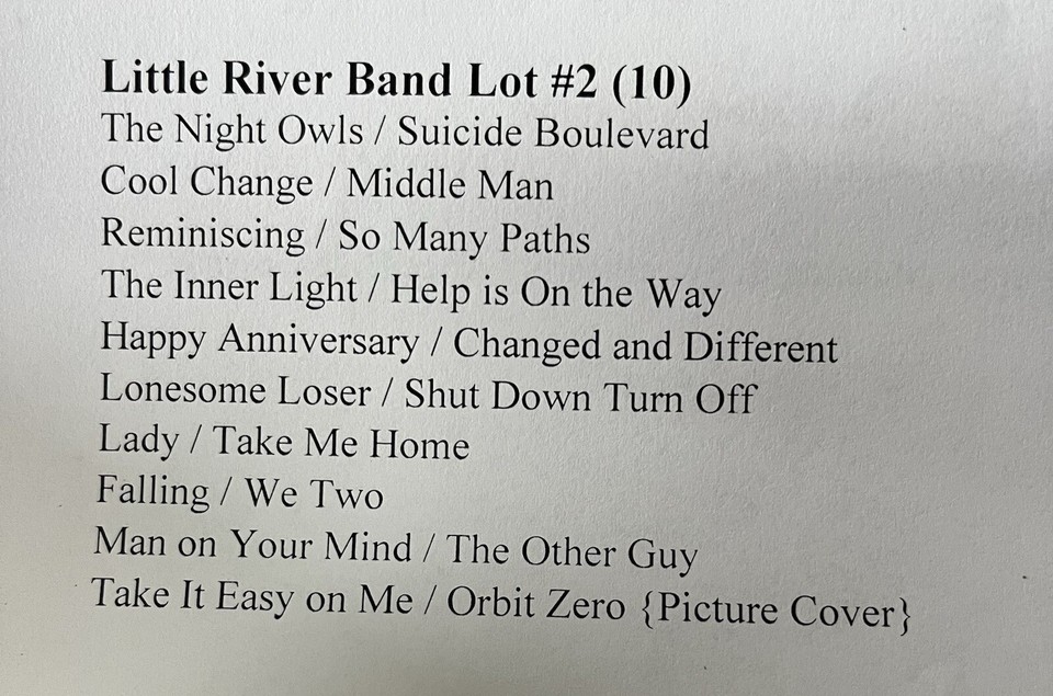 Lot of (10) Little River Band 45 RPM Records - Lot #2 | eBay